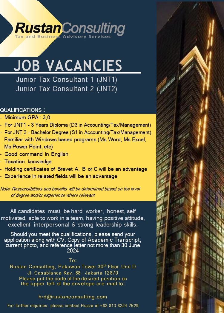 Hiring PT. Rustan Consulting - Kampus Kwik Kian Gie