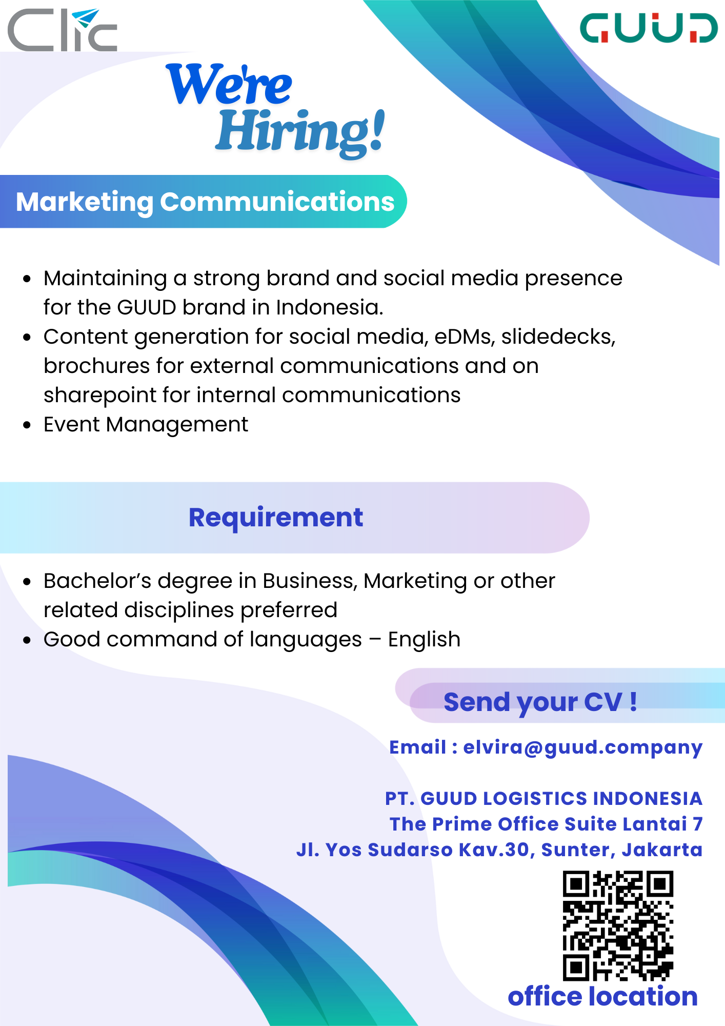 HIRING MARKETING COMMUNICATIONS AT PT GUUD LOGISTICS INDONESIA - Kampus ...