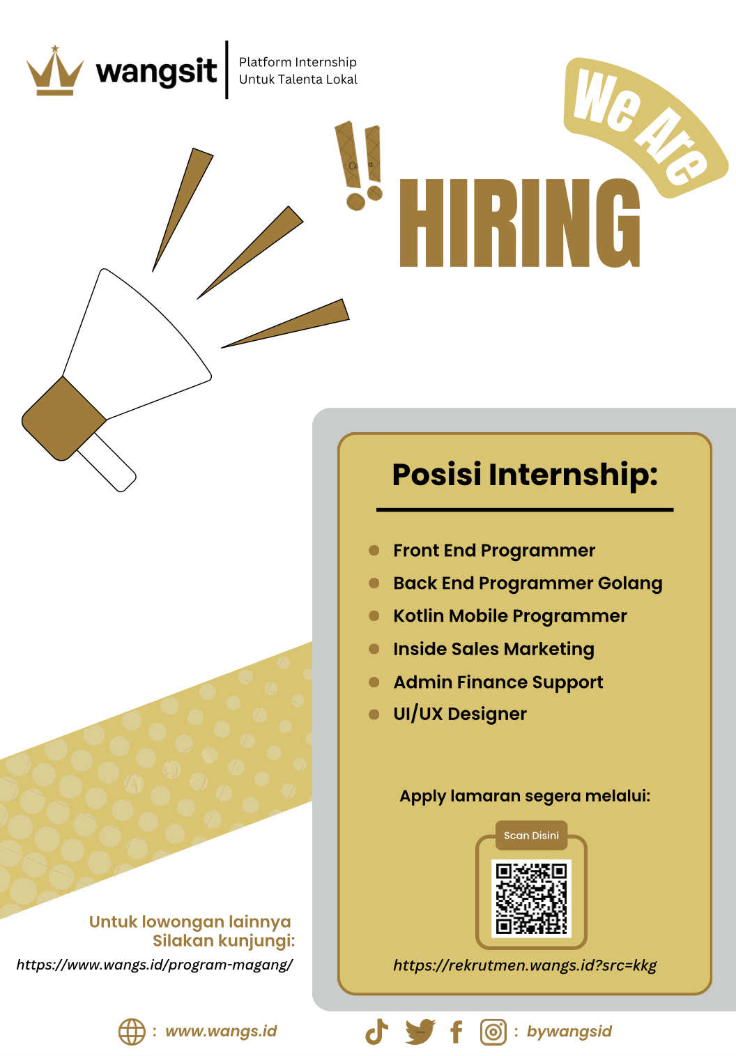 HIRING INTERNSHIP - WANGSIT - Kampus Kwik Kian Gie